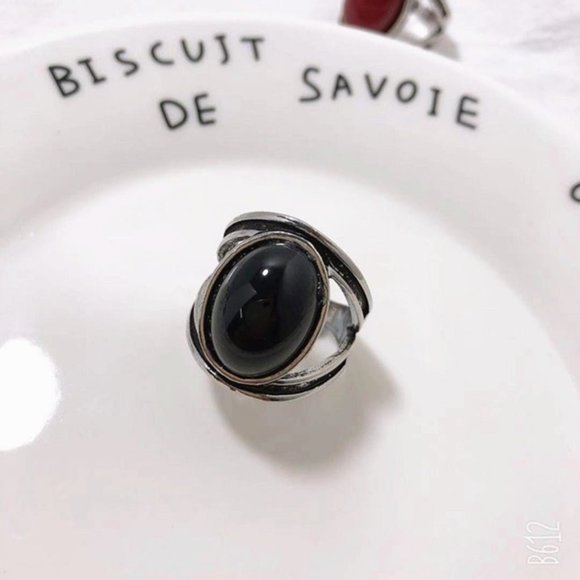 Boutique | Jewelry | Vintage Silver Double Ring Blackstone Ring | Poshmark